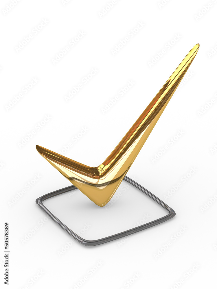 Gold checkmark Stock Illustration | Adobe Stock