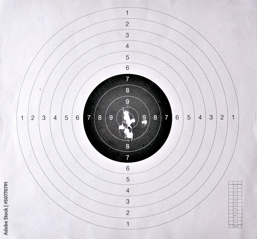 Holes in a shooting target Stock Photo | Adobe Stock