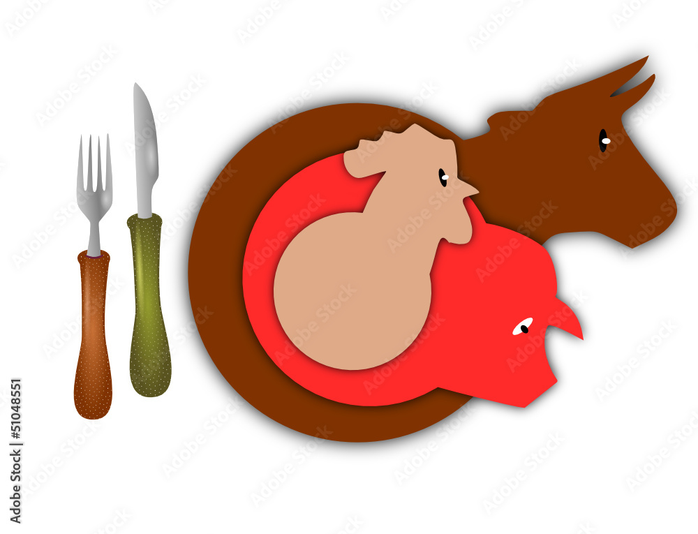 Logo viande Stock Vector | Adobe Stock