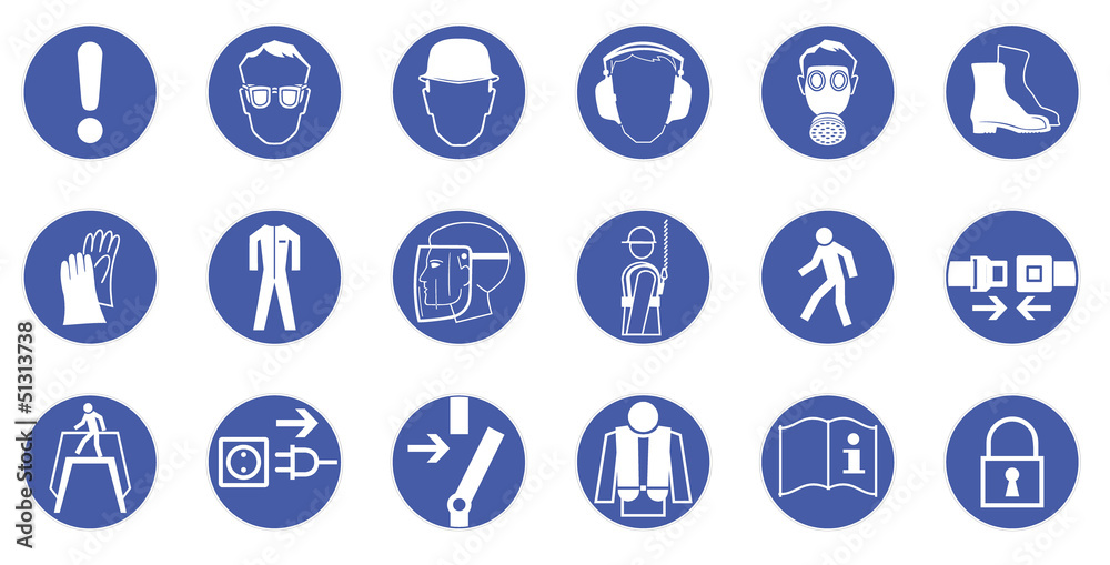 Gebotszeichen - Arbeitsschutz - Sicherheitszeichen Stock Vector | Adobe ...