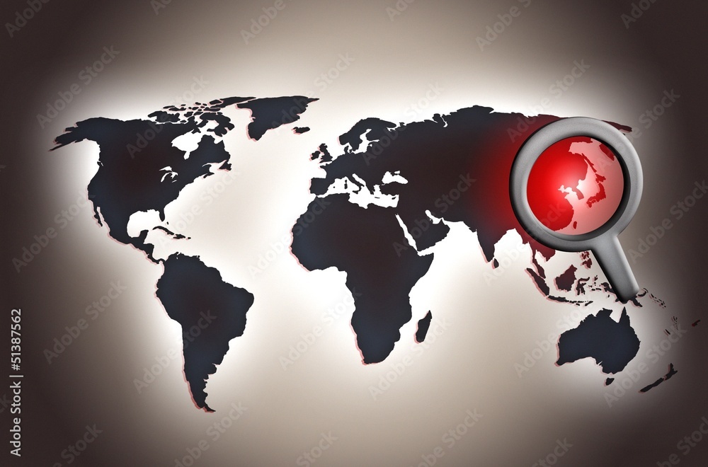 north korean map conflict alert Stock Illustration | Adobe Stock