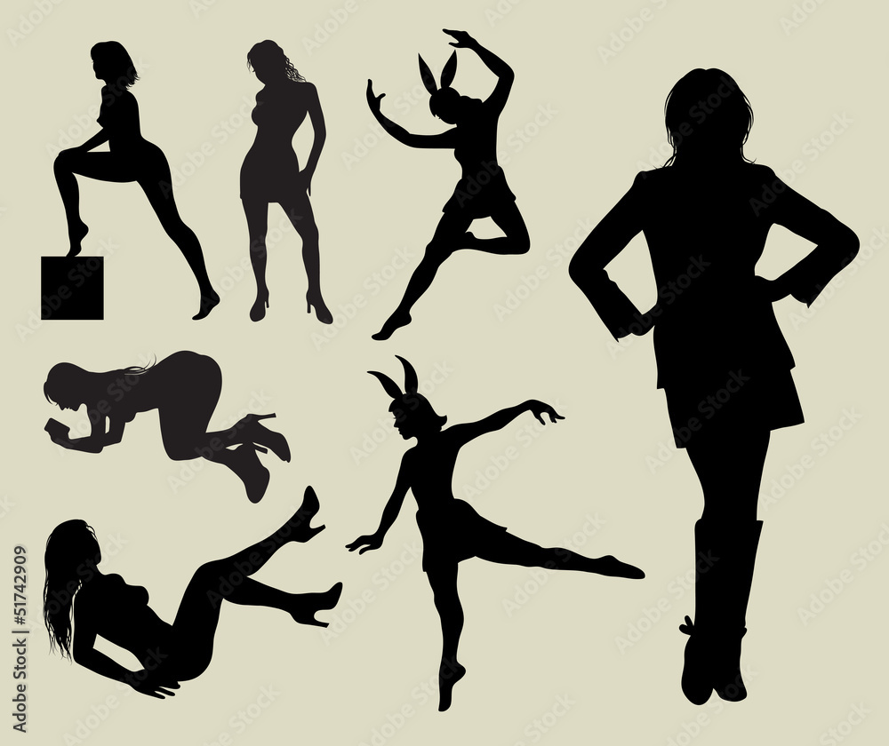 Sexy Girl Silhouettes Smooth And Detail Vectors Stock Vector Adobe Stock