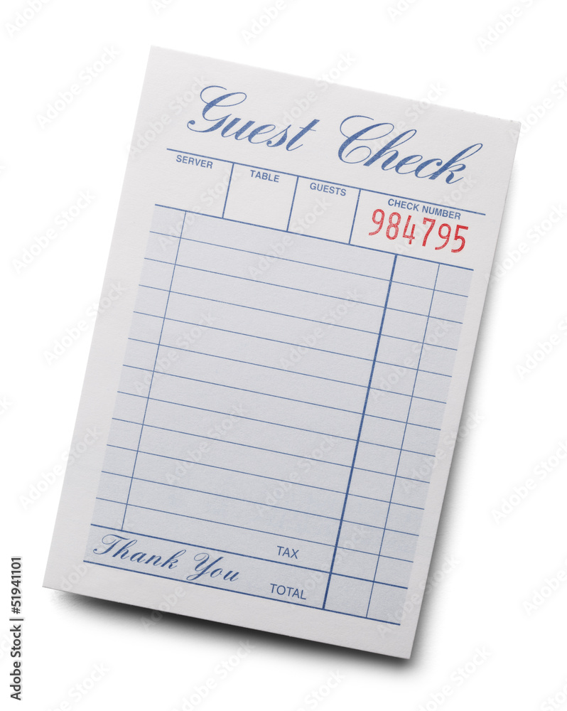 Guest Check Stock Photo | Adobe Stock