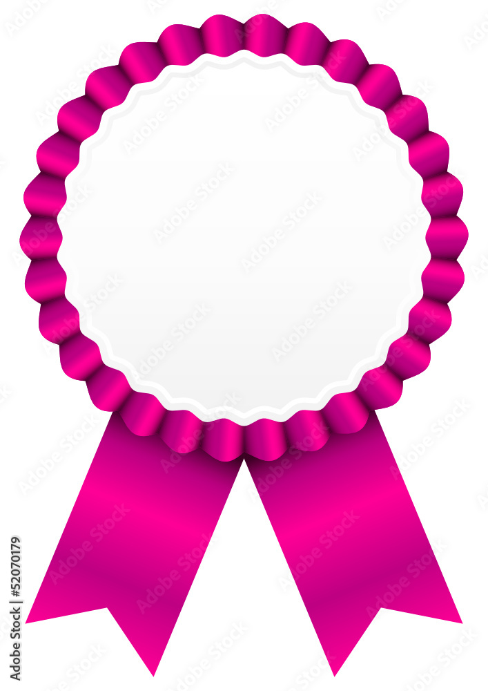 Pink Award Badge Pink Ribbon Stock Vector | Adobe Stock