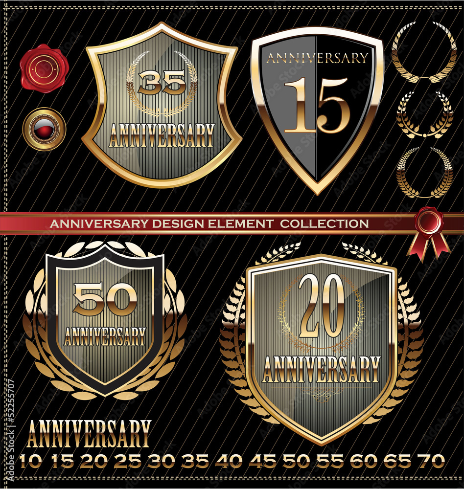 Anniversary design element collection Stock Vector | Adobe Stock