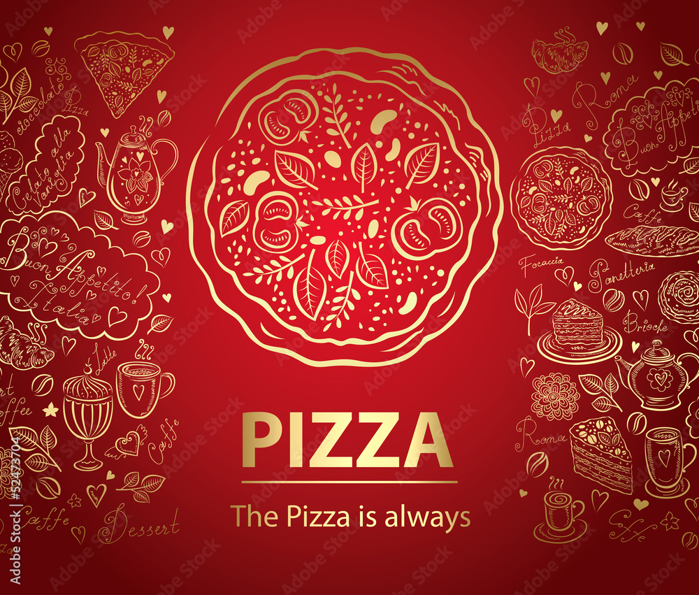 Pizza design menu Stock Vector | Adobe Stock
