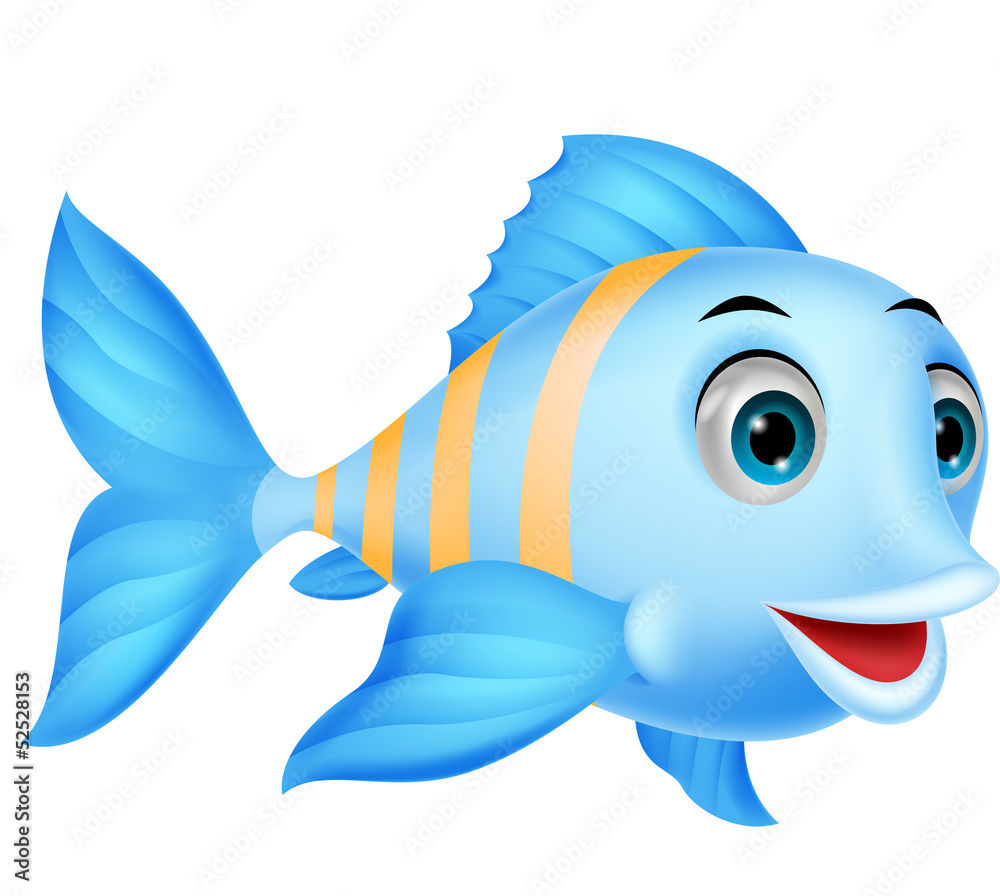 Cute fish cartoon Stock Vector | Adobe Stock