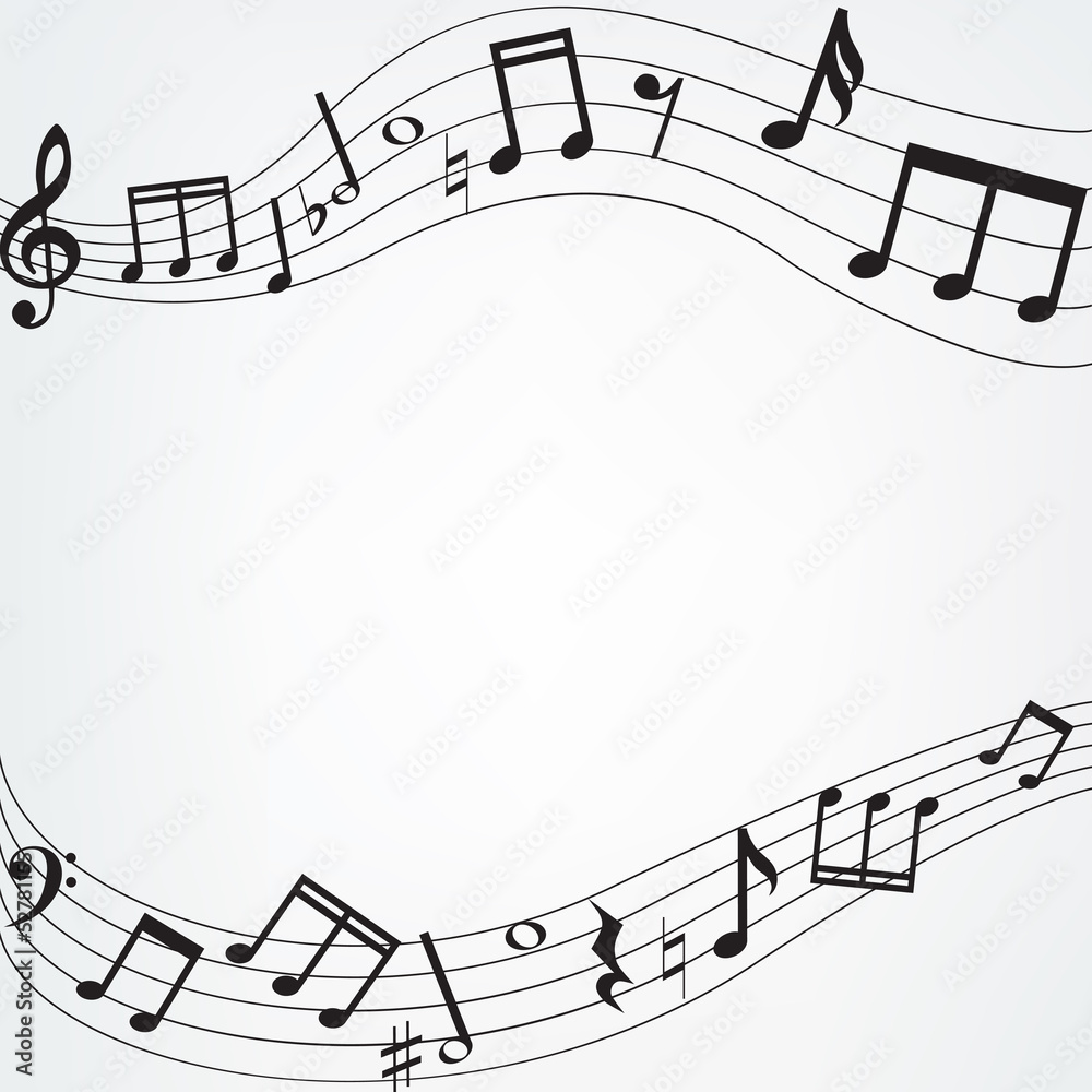 music notes border Stock Vector | Adobe Stock