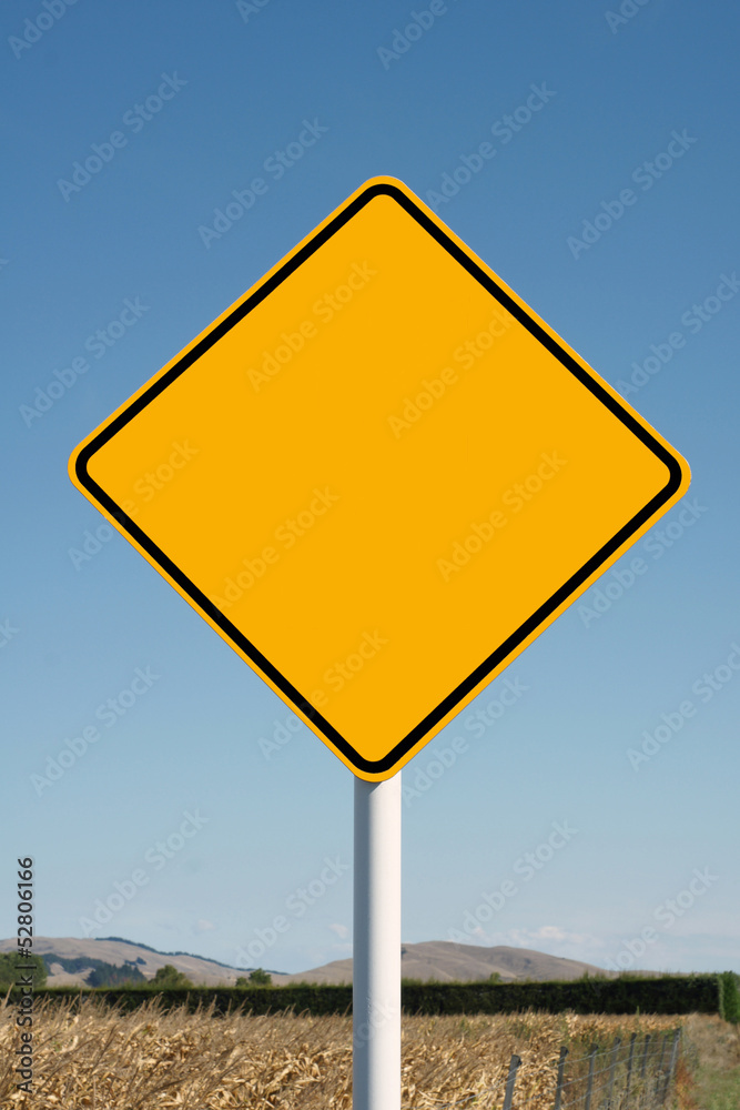 Blank Yellow Traffic Signs