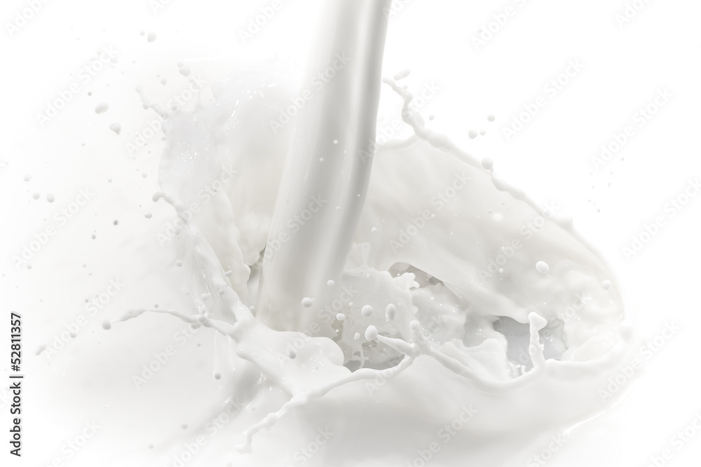 pouring milk splash - top view Stock Photo | Adobe Stock