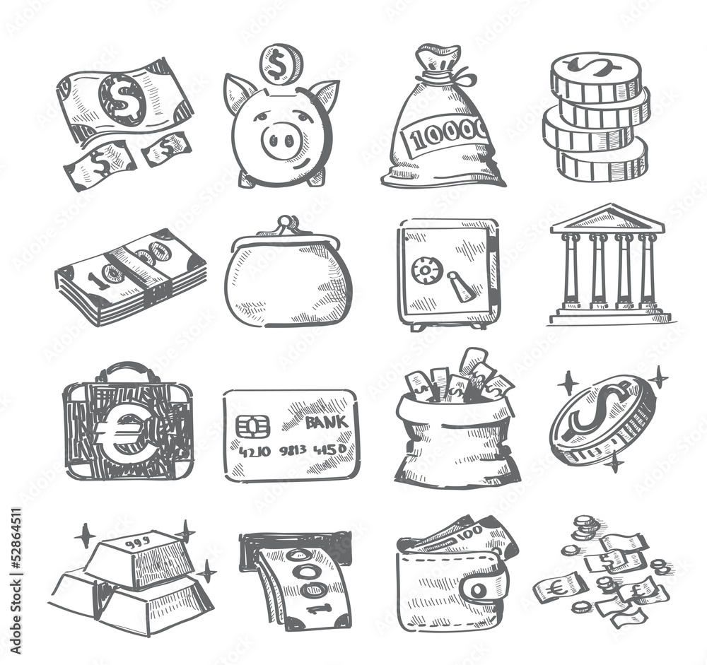 hand draw money Stock Vector | Adobe Stock