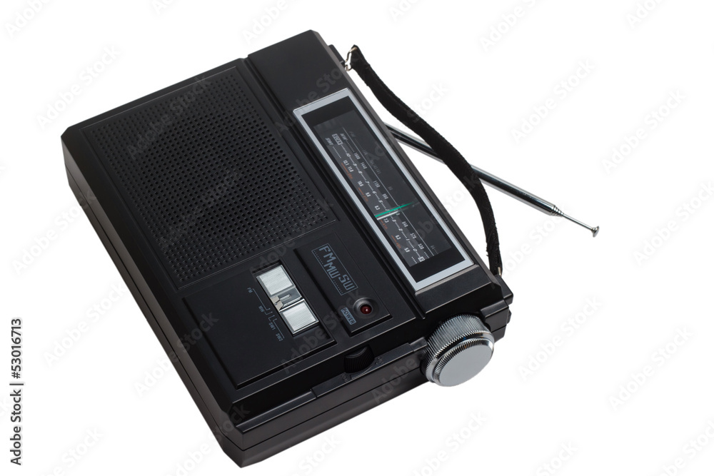 radio portable fm transistor old tuner set isolated fashioned cl Stock ...