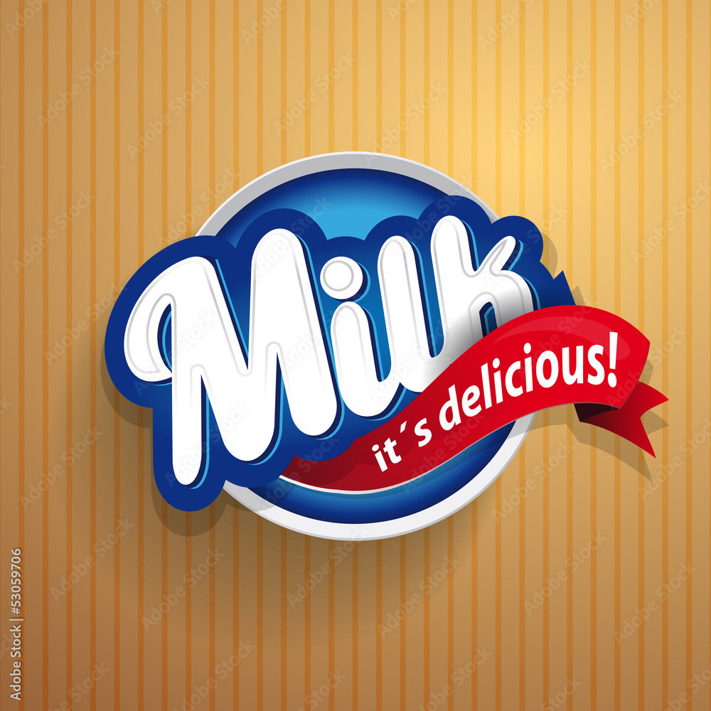 Milk label lettering - vector Stock Vector | Adobe Stock