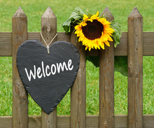 Sunflower Welcome Sign Free Stock Photo - Public Domain Pictures