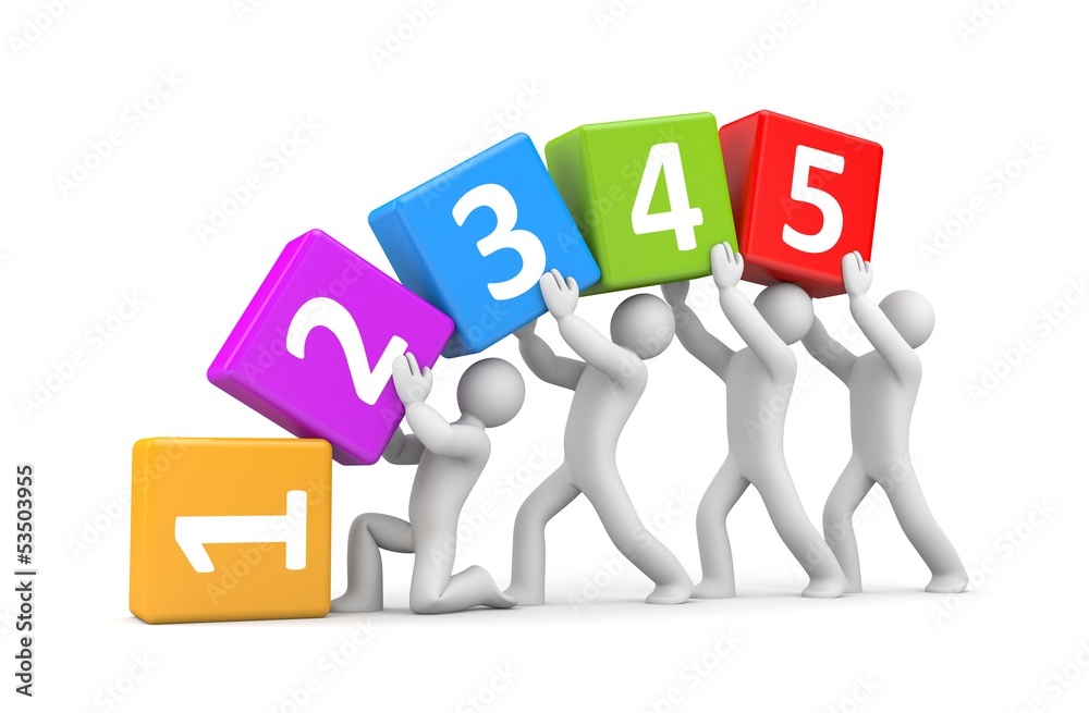 Numbers metaphor. Teamwork Stock Illustration | Adobe Stock