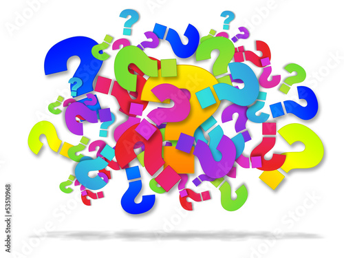 Illustrazione Stock Punti interrogativi, domande che attendono risposte ...