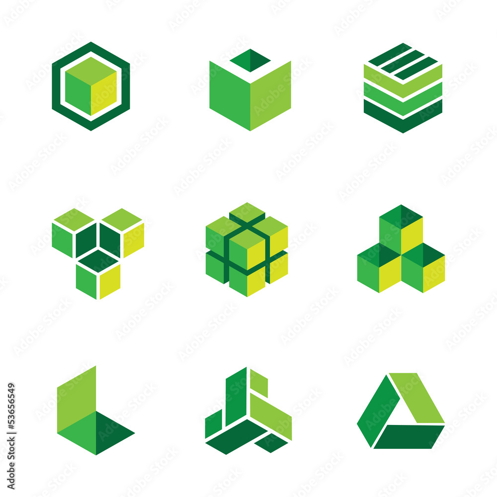 Green box logos and icons Stock Vector | Adobe Stock