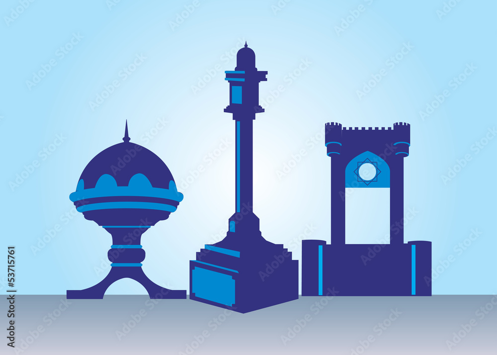 Oman Monuments Stock Vector | Adobe Stock