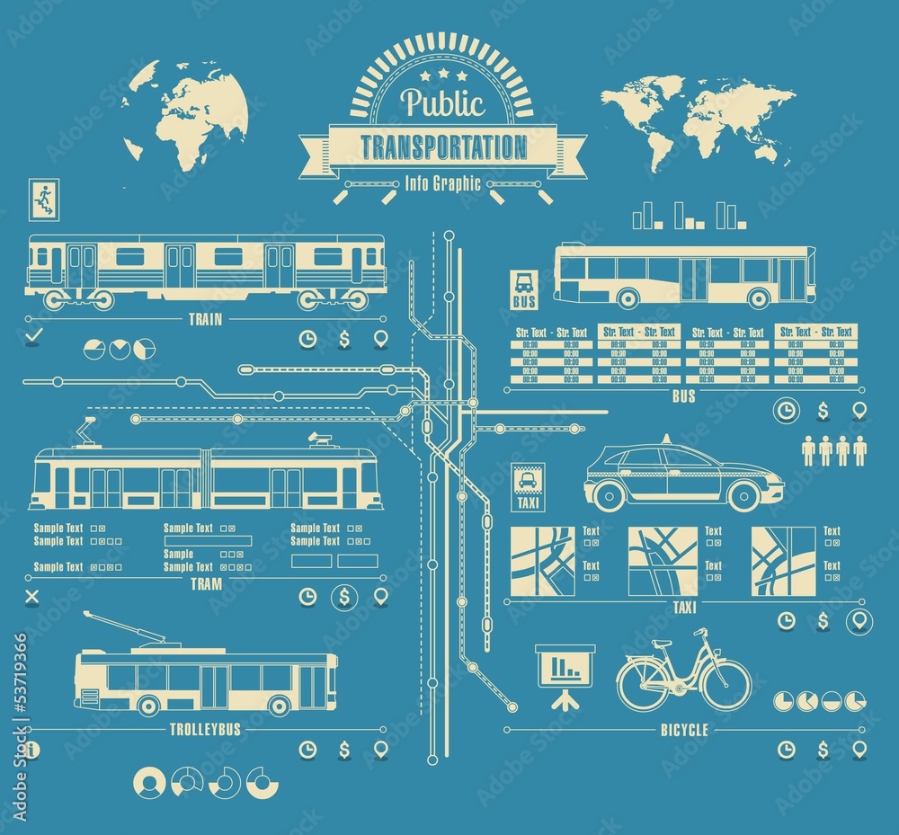 Public transportation info graphic Stock Vector | Adobe Stock