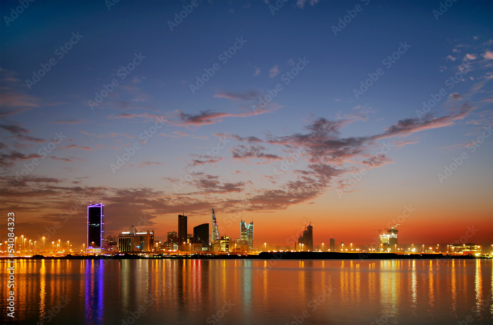 Spectacular HDR photograph of Bahrain Skyline Stock Photo | Adobe Stock