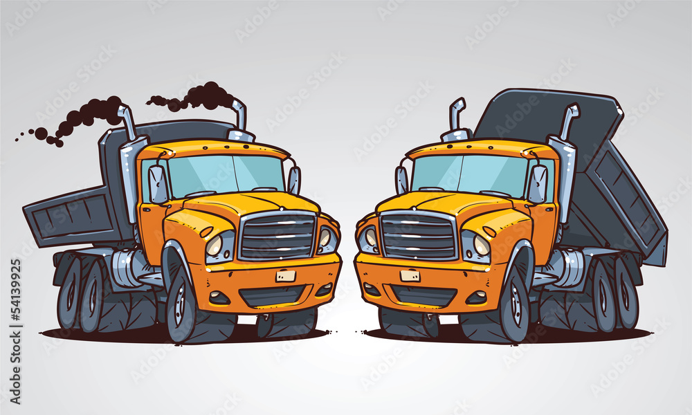 cartoon truck tipper. vector illustration isolated on white Stock ...