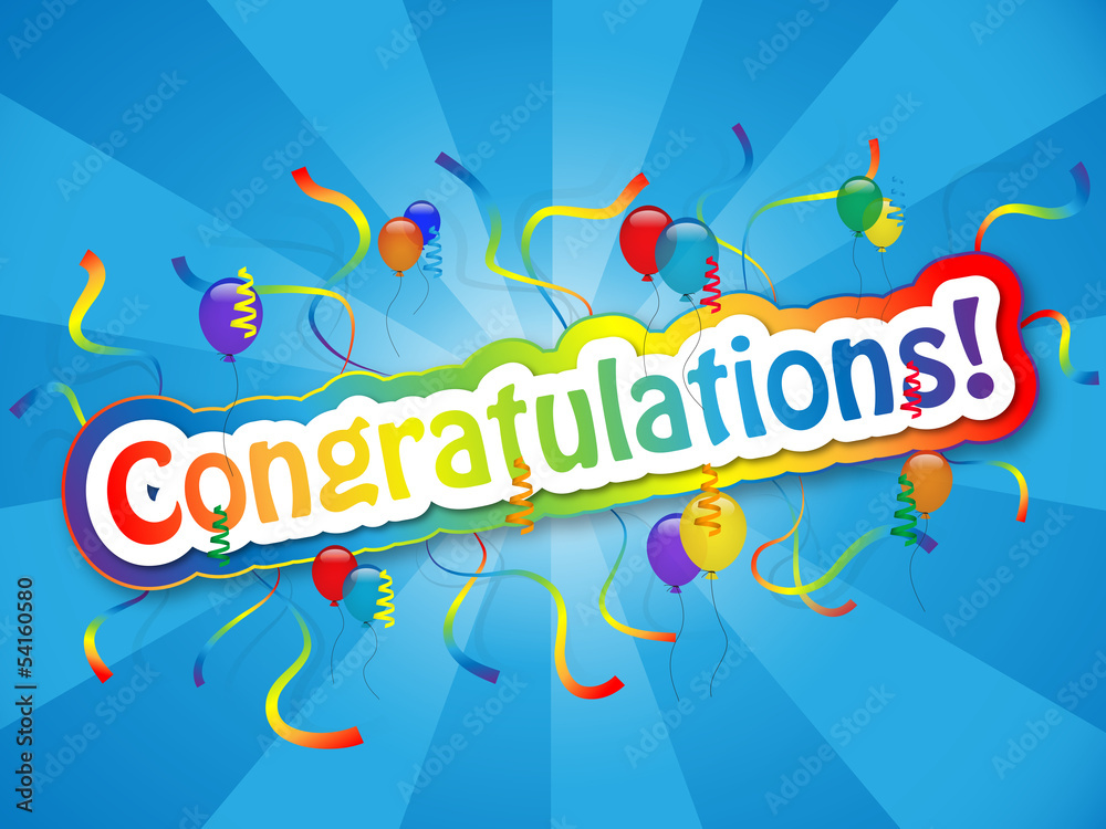 "CONGRATULATIONS" Card (well done achievement good job message) Stock ...