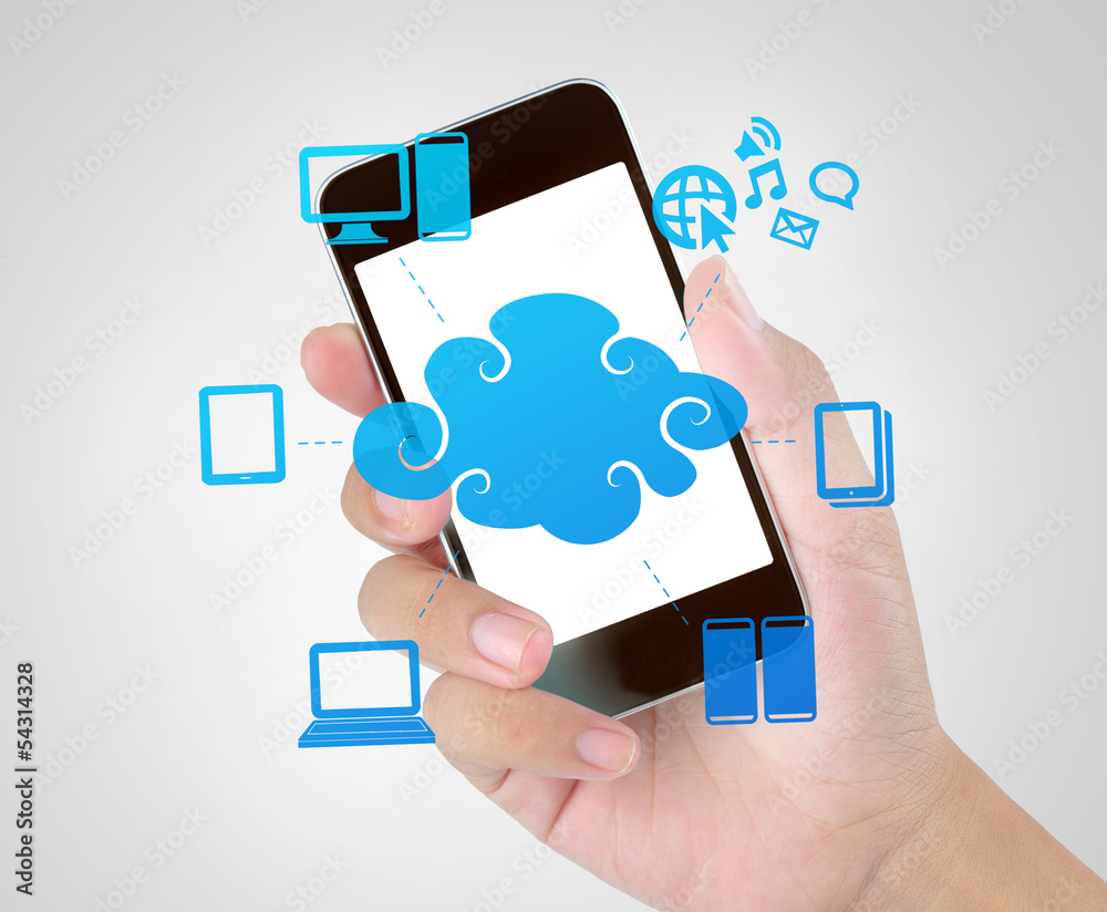 hand holding technology of cloud computing Stock Photo | Adobe Stock