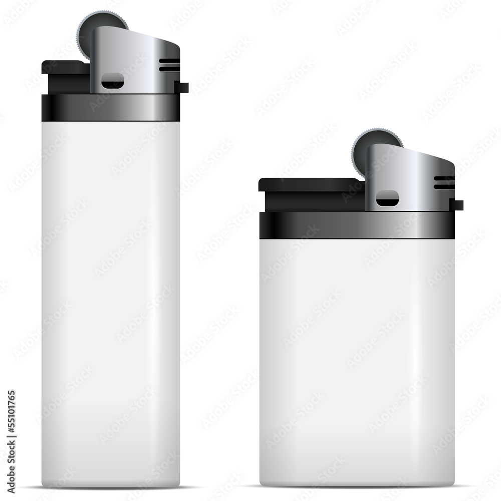 White blank lighters vector template isolated Stock Vector | Adobe Stock