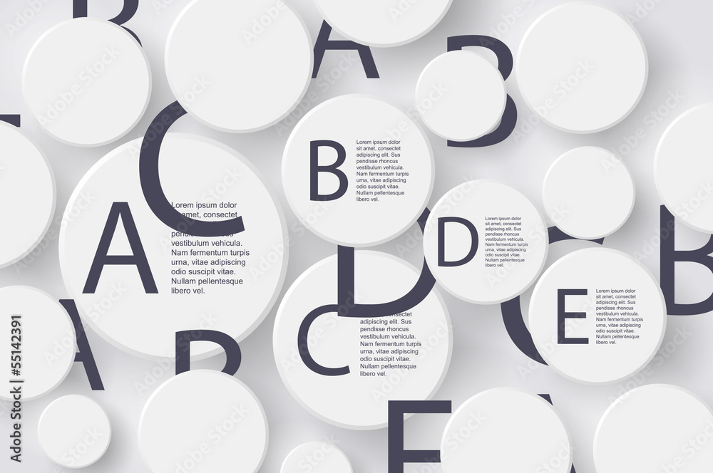 Vector - Alphabet Letters in Circle White Buttons Stock Vector | Adobe ...