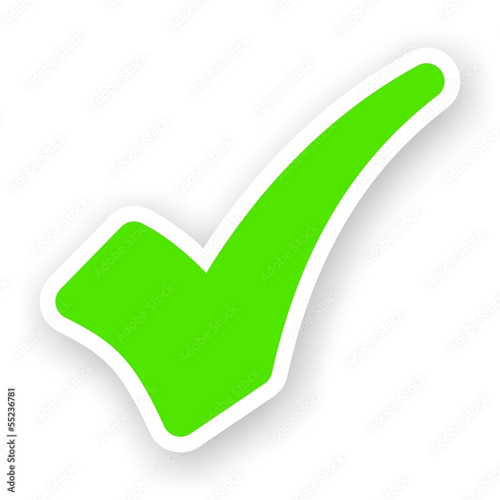 sticker of green check mark Stock Illustration | Adobe Stock