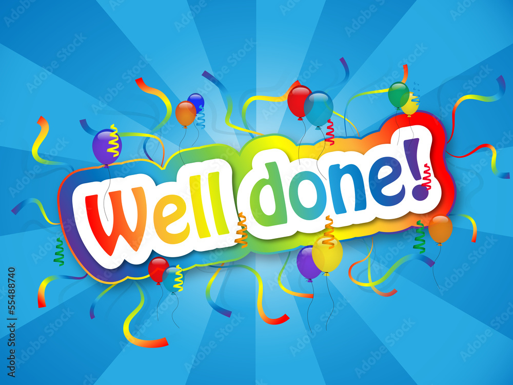 "WELL DONE!" Card (congratulations party achievement message) Stock Illustration | Adobe Stock