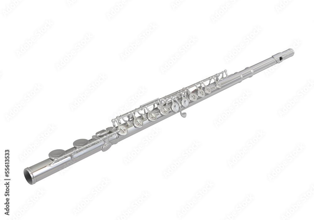 Silver Flute Isolated Stock Illustration | Adobe Stock