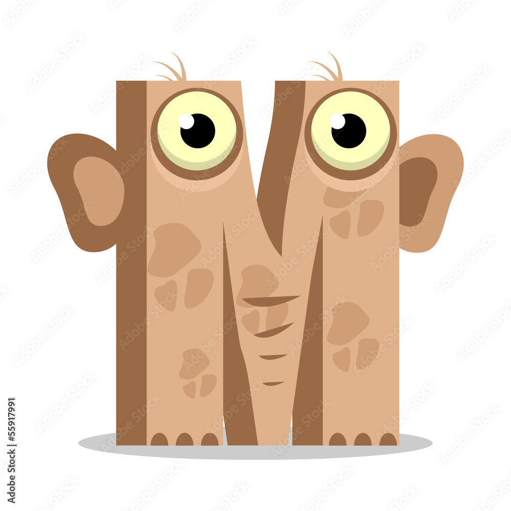 Letter M monster. Vectorial illustration Stock Vector | Adobe Stock