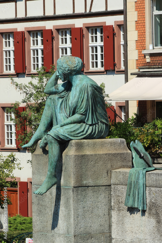 Statue "Sitzende Helvetia" Rheinbrücke Basel Stock Photo | Adobe Stock