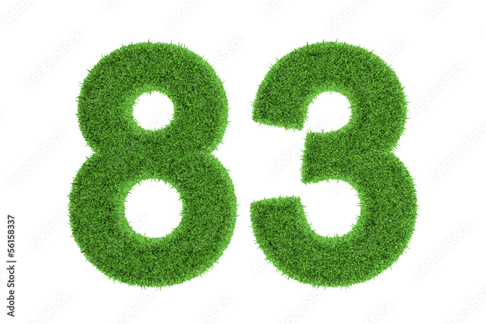 Number 83 with a green grass texture Stock Illustration | Adobe Stock