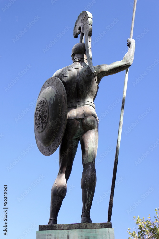 Statue of homers hero Achilles a greek warrior from the trojan war with ...