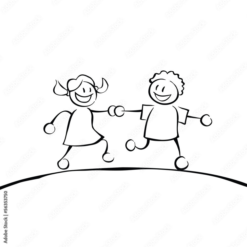 Children Holding Hands Black And White