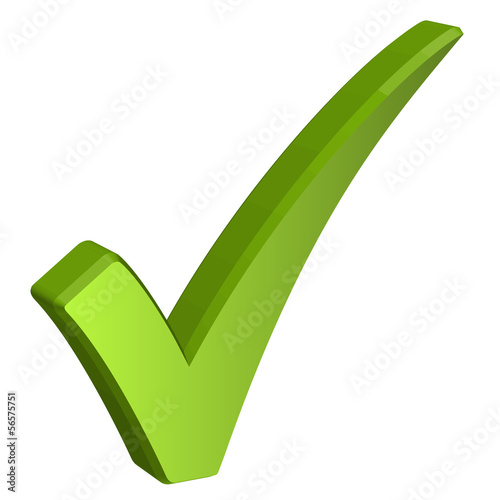 Grüner Haken in 3D Stock-Vektorgrafik | Adobe Stock