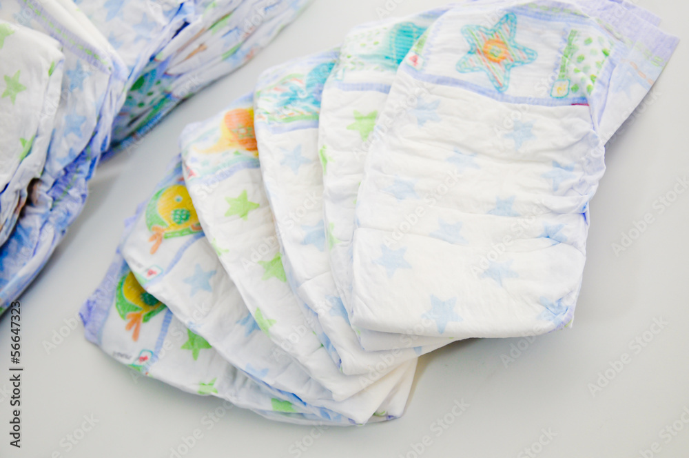 stack of diapers Stock Photo | Adobe Stock