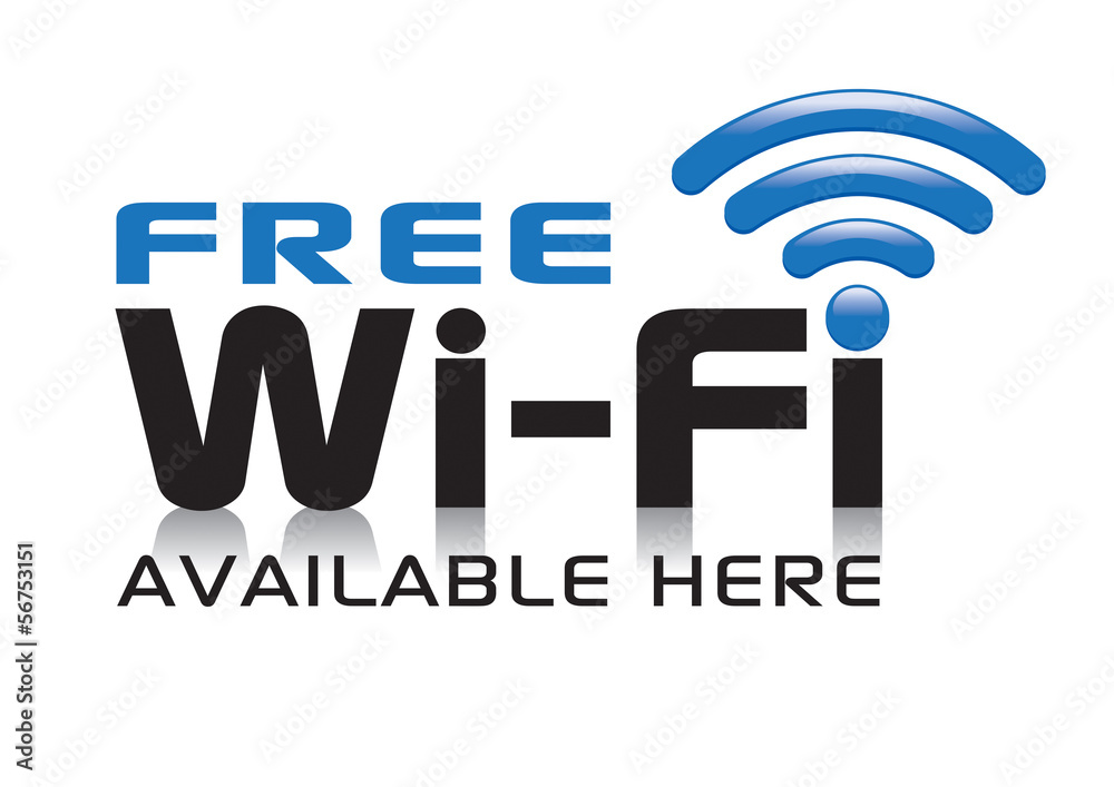 free wi-fi available here logo icon Stock Vector | Adobe Stock