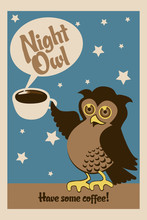 Owl Coffee Poster Free Stock Photo - Public Domain Pictures