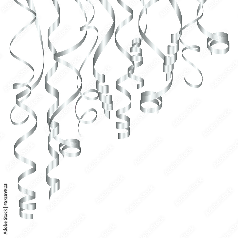 Silver Streamers Stock Vector | Adobe Stock