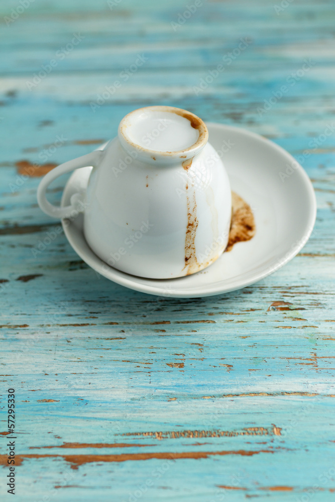 Coffee cup turned upside down Stock Photo | Adobe Stock