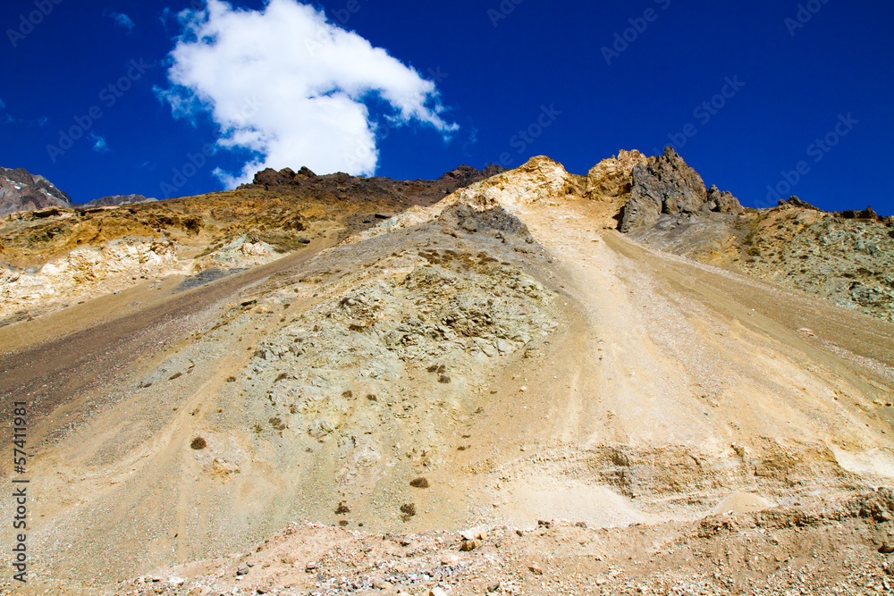 Cajon del Maipo canyon and Embalse El Yeso, Andes, Chile Stock Photo ...