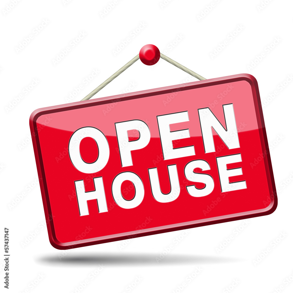 Open house red sign Stock Illustration | Adobe Stock
