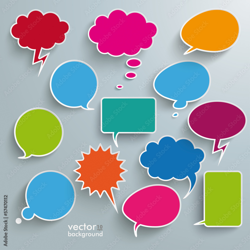 Colored Communication Bubbles Stock Vector | Adobe Stock