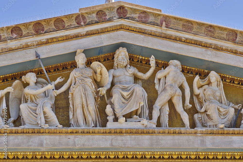 Zeus, Athena and other ancient Greek gods and deities, Athens Stock ...