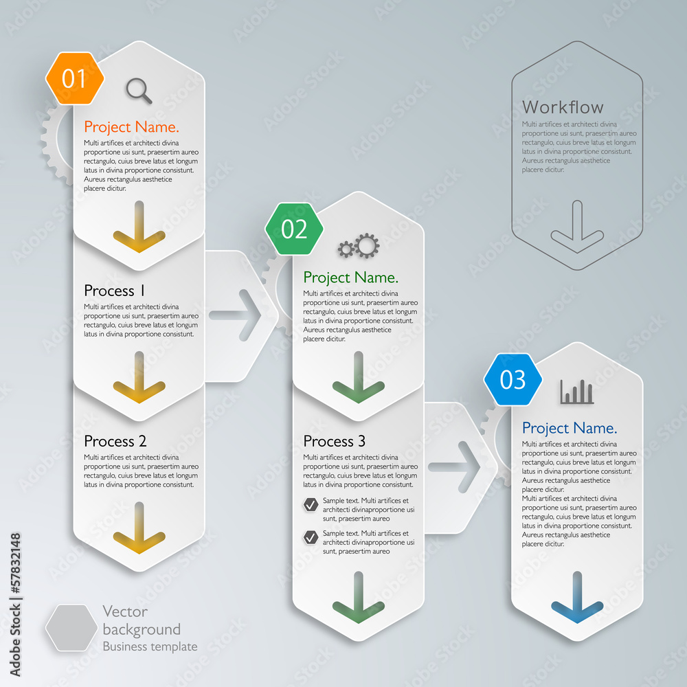 Infographics Vector Background Workflow Stock Vector | Adobe Stock