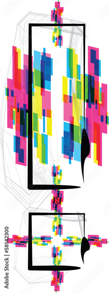 font Illustration. Exclamation mark Symbol Stock Vector | Adobe Stock