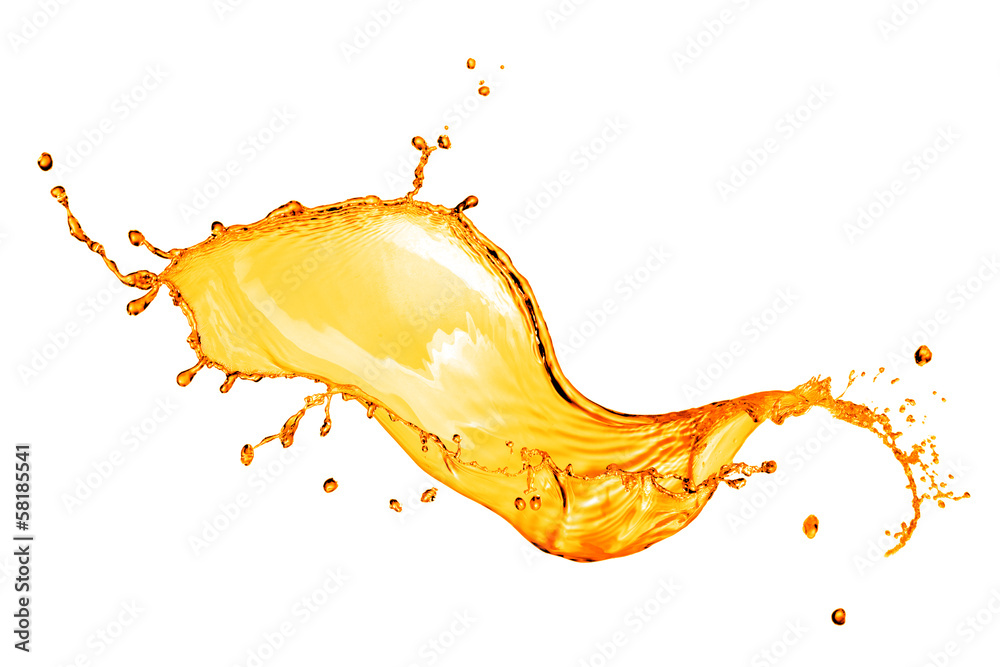 orange water splash isolated on white Stock Photo | Adobe Stock